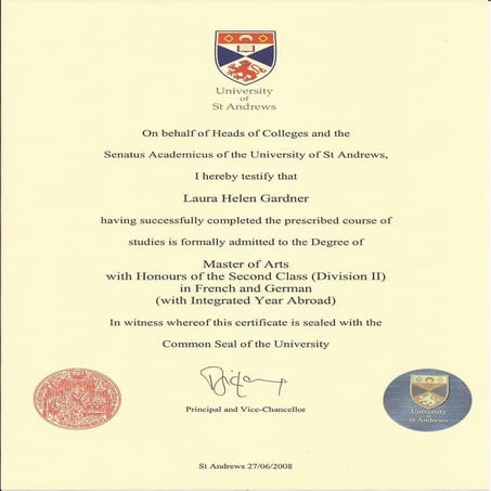MA Certificate | PDF