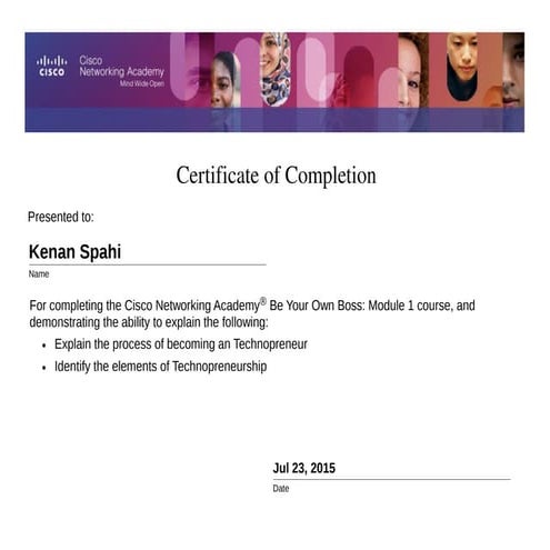 Be Your Own Boss Module 1 course | PDF