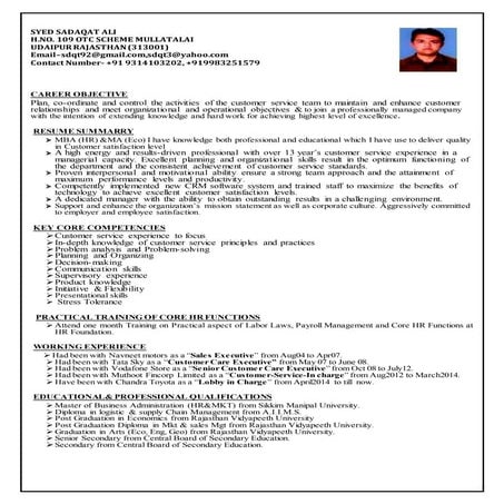 Resume for Store incharge | DOC