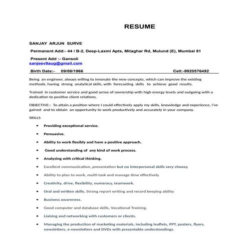 Resume Vivek Pandey (1) | DOC