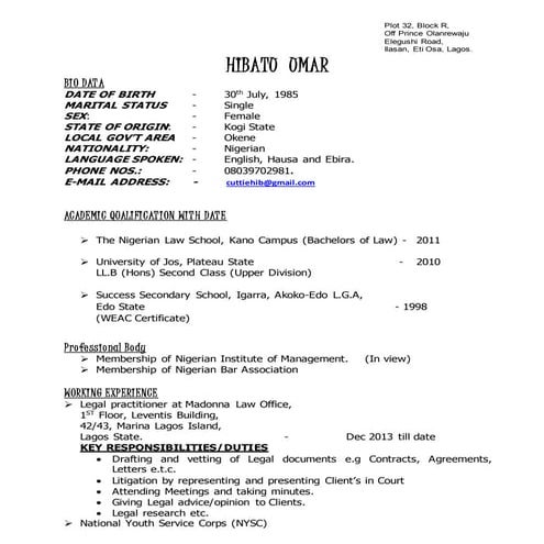 CV HIB | DOCX