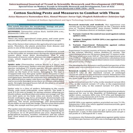 Cotton Sucking Pests and Measures to Combat with Them | PDF