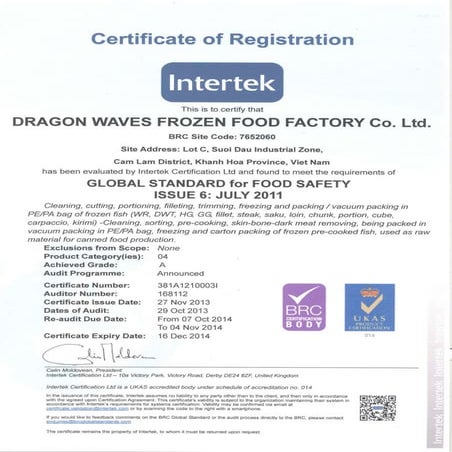 DW BRC cert 2014 | PDF