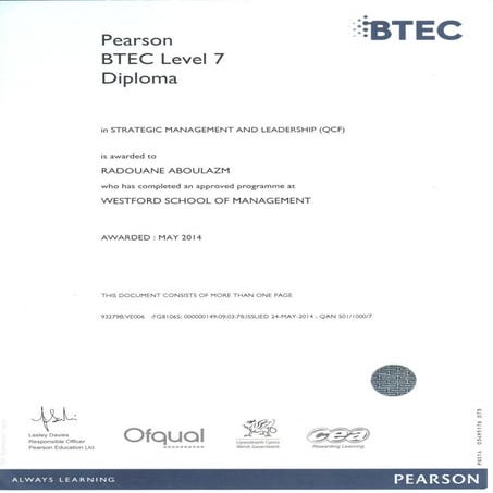 BTEC LEVEL 7 | PDF