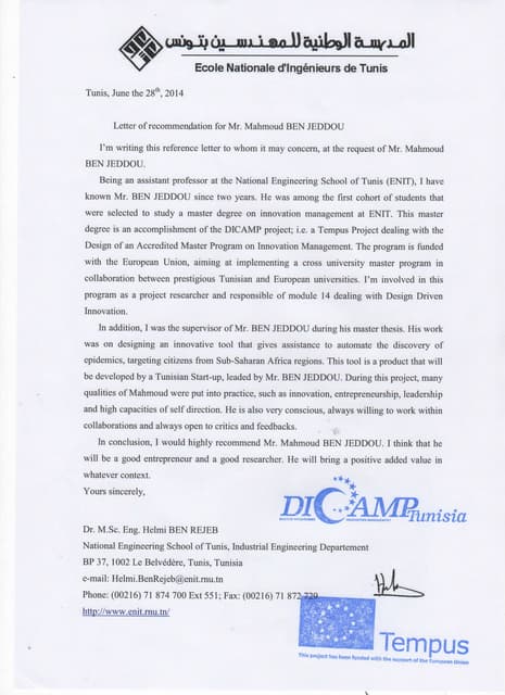 Reference Letter – MCE | PDF