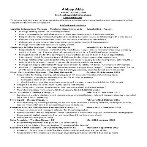 Abbey Able Resume 2 | PDF