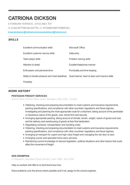 Damien Pearson CV | DOC | Commercial Trucks | Auto Body Styles