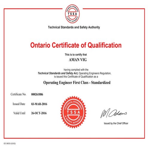 Aman Vig- 1st Class Certificate | PDF