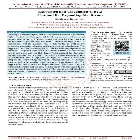 Expression and Calculation of Betz Constant for Expanding Air Stream | PDF