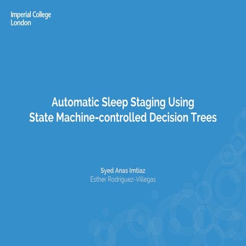 Automatic Sleep Staging Using State Machine-controlled Decision Trees | PDF