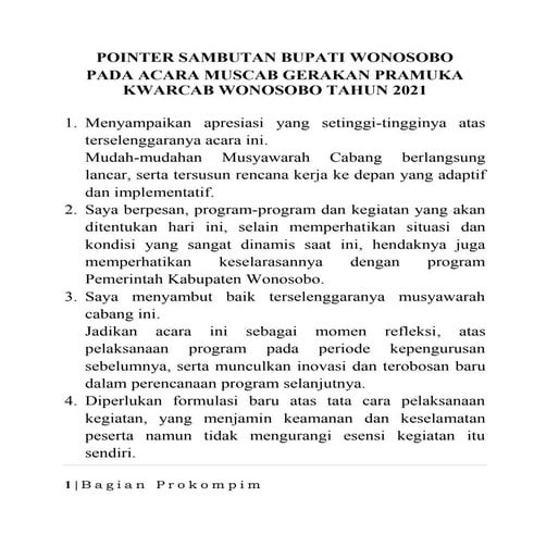 26 juni, sambutan bupati muscab 2021 | PDF