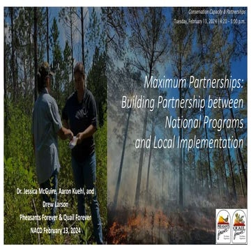 Maximum Partnerships: Building Partnership between National Programs ...