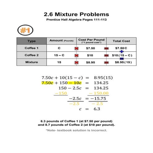 2 6 mixtureproblemsolutions | PDF