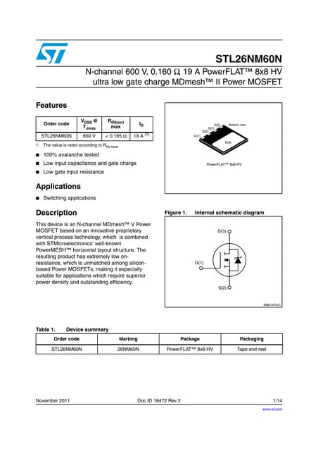Original N-Channel Mosfet STS4DNF60L 4DF60L 60V 4A SOP-8 New STMicroelectronics | PDF
