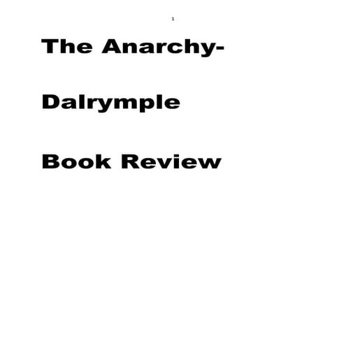 dalrymple -Anarchy Reviewed | PDF