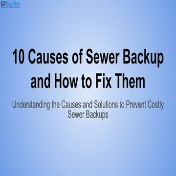 10 Causes of Sewer Backup and How to Fix Them | PDF