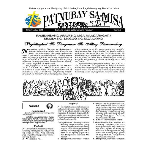 26 sunday missal (tagalog) | PDF