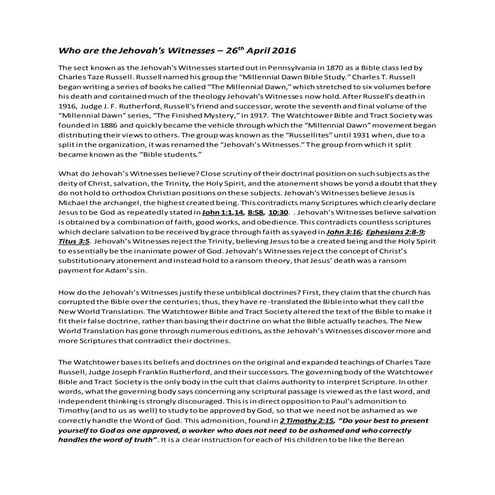Jehovah’s witnesses | PPTX