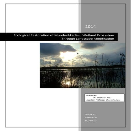 ecological restoration through landscape modification - munderikkadavu ...