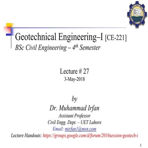 Geotechnical Engineering-I [Lec #27: Flow Nets] | PPSX