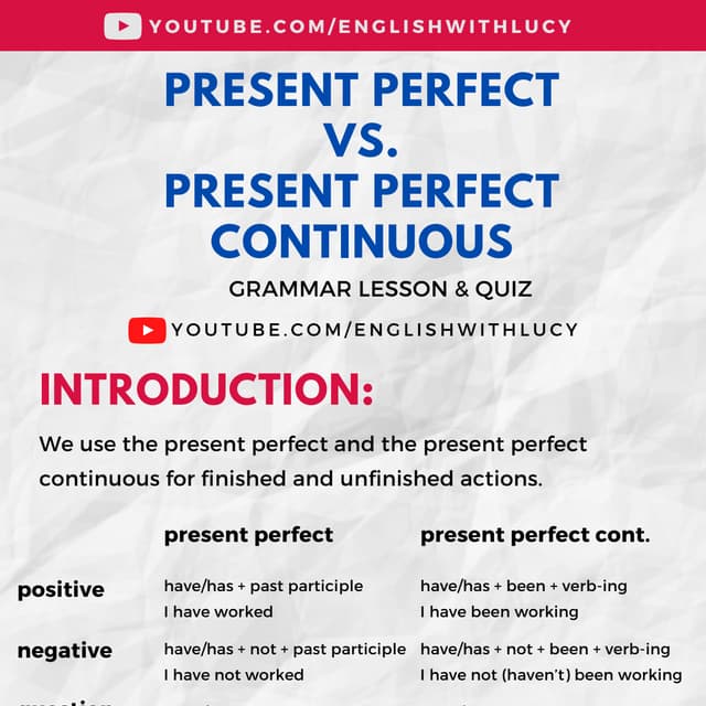PRESENT PERFECT vs PRESENT PERFECT CONTINUOUS | PPTX