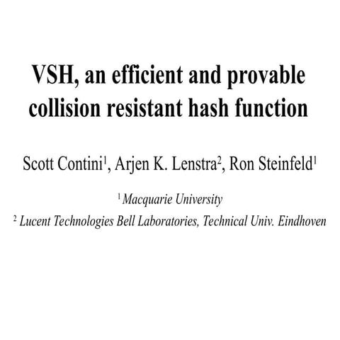 Crypto graphy block chain VSH method - new | PPT