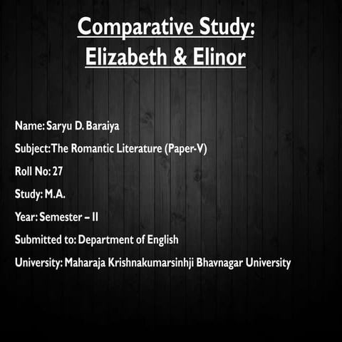 27 comparative study elizabeth & elinor | PPTX