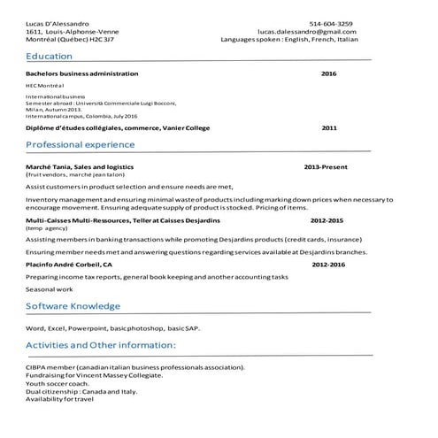 Lucas cv short | DOCX