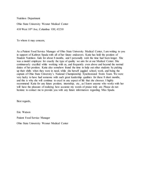 Letter Michelle Stussi | PDF