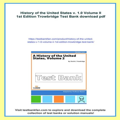History of the United States v. 1.0 Volume II 1st Edition Trowbridge ...