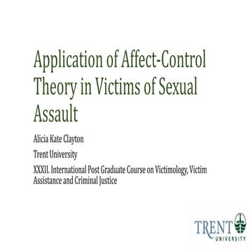 Application of Affect-Control Theory in Victims of Sexual Assault | PPT