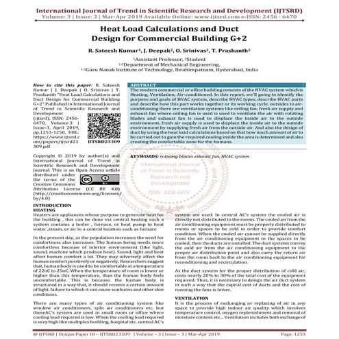 Heat Load Calculations and Duct Design for Commercial Building G 2 | PDF
