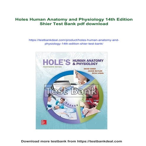 Holes Human Anatomy and Physiology 14th Edition Shier Test Bank | PDF