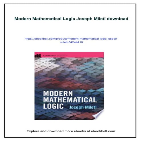 Download full ebook of Modern Mathematical Logic Joseph Mileti instant ...