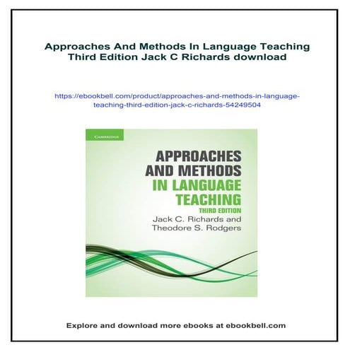 Approaches And Methods In Language Teaching Third Edition Jack C ...
