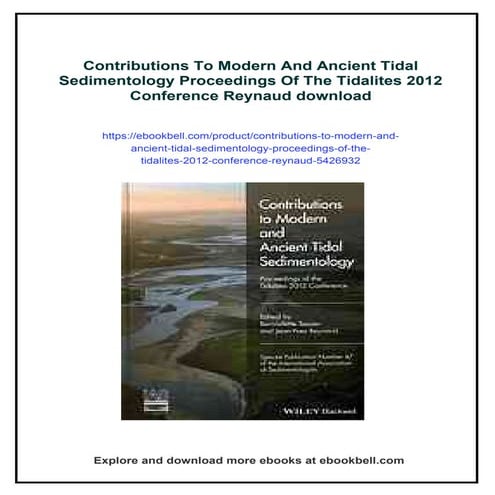 Contributions To Modern And Ancient Tidal Sedimentology Proceedings Of ...