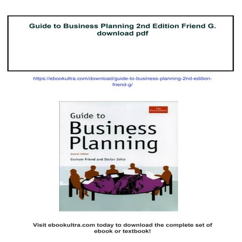 Guide to Business Planning 2nd Edition Friend G. | PDF