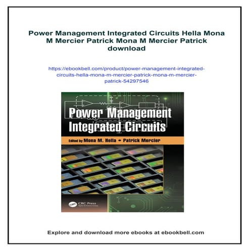 Power Management Integrated Circuits Hella Mona M Mercier Patrick Mona M Mercier Patrick | PDF