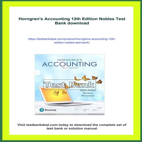 Horngren's Accounting 12th Edition Nobles Test Bank | PDF