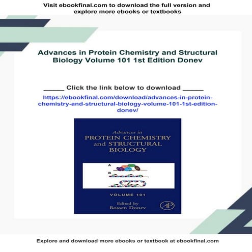 Advances in Protein Chemistry and Structural Biology Volume 101 1st Edition Donev | PDF