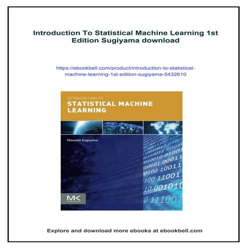 Introduction To Statistical Machine Learning 1st Edition Sugiyama | PDF