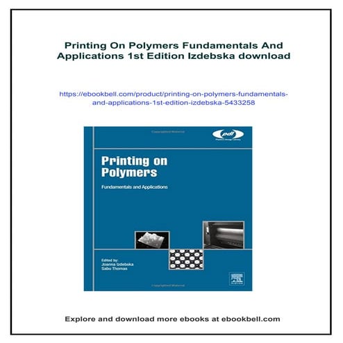 Printing On Polymers Fundamentals And Applications 1st Edition Izdebska | PDF