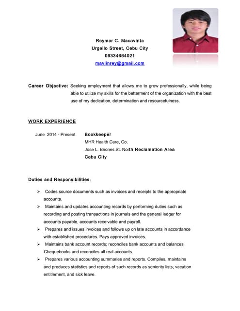 MPManzon Resume(rev) (2) | DOC | Business Accounting & Finance | Business