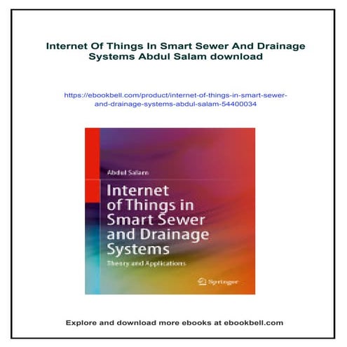 Internet Of Things In Smart Sewer And Drainage Systems Abdul Salam | PDF