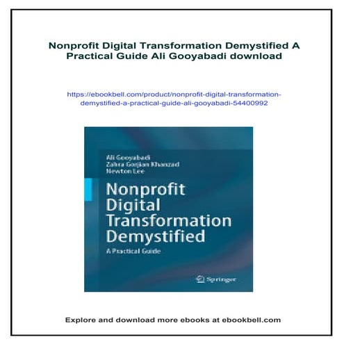 Nonprofit Digital Transformation Demystified A Practical Guide Ali Gooyabadi | PDF