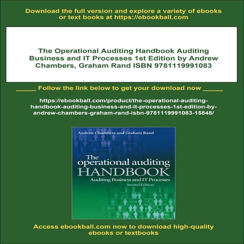 The Operational Auditing Handbook Auditing Business and IT Processes ...