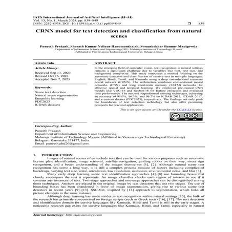 Crnn Model For Text Detection And Classification From Natural Scenes Pdf