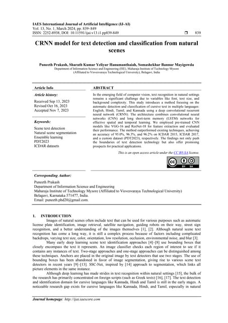 Crnn Model For Text Detection And Classification From Natural Scenes Pdf