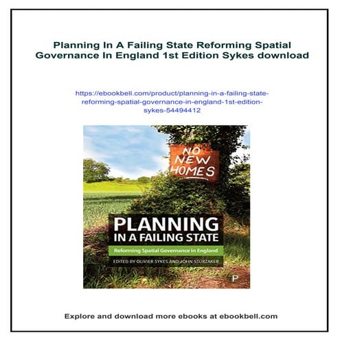 Planning In A Failing State Reforming Spatial Governance In England 1st ...
