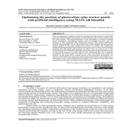 Optimizing the position of photovoltaic solar tracker panels with ...